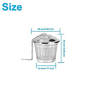 KUFUNG Tea Ball Infuser - Stainless Steel Tea Infusers For Loose Tea With Chain Hook & Saucer - Extra Fine Mesh Tea Strainer For Brew Tea, Spices & Seasonings (L)
