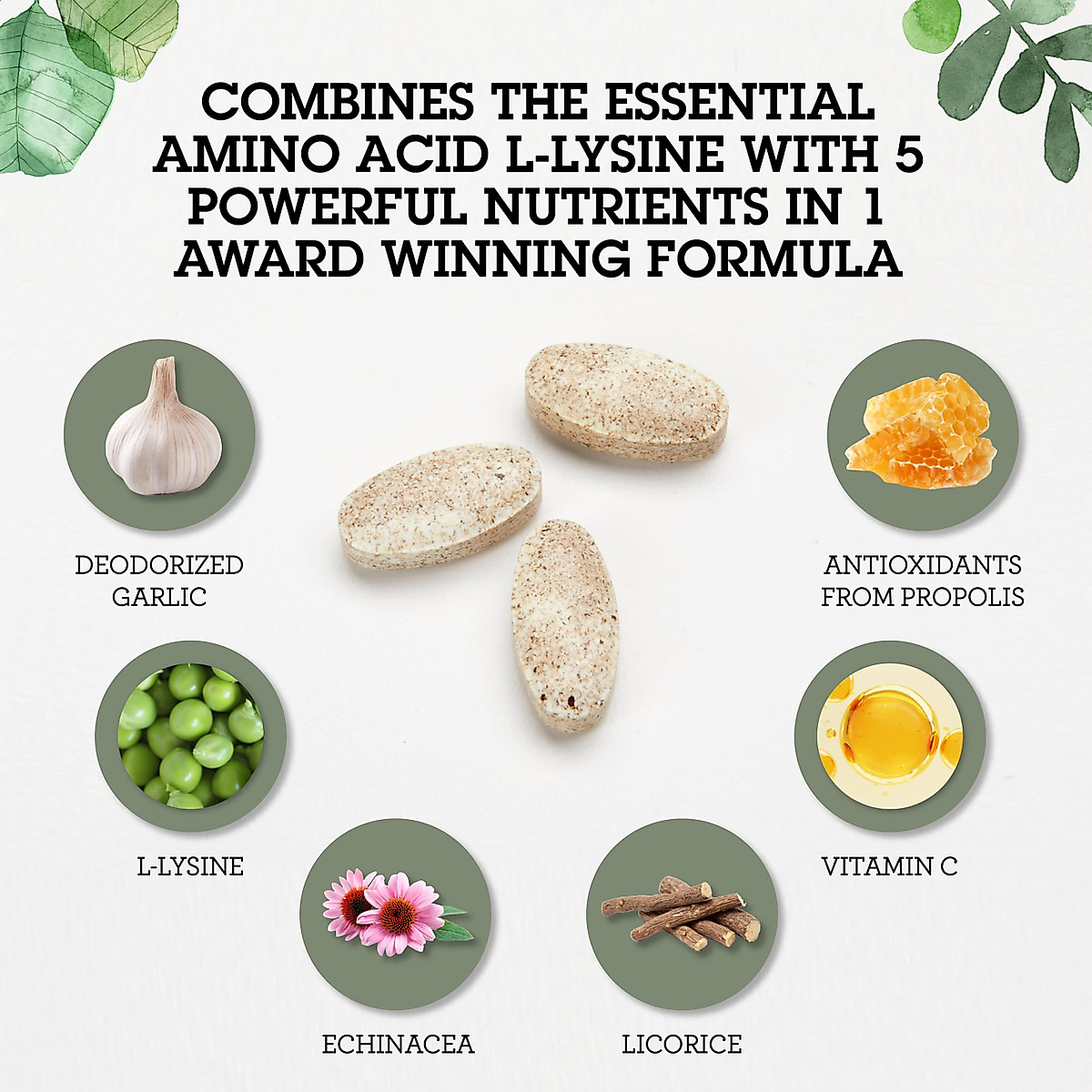 Quantum Health Super Lysine+ / Advanced Formula Lysine+ Immune Support with Vitamin C, Echinacea, Licorice, Propolis, Odorless Garlic (180 Tablets), Packaging may vary