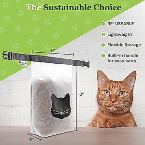 (re)zip Reusable Cat Pet Food Storage Bag | 14-Cup Capacity | Airtight Roll-Top Closure | Durable, BPA-Free PEVA | Translucent & Travel-Friendly | Keeps Kibble Fresh & Organized | Machine Washable