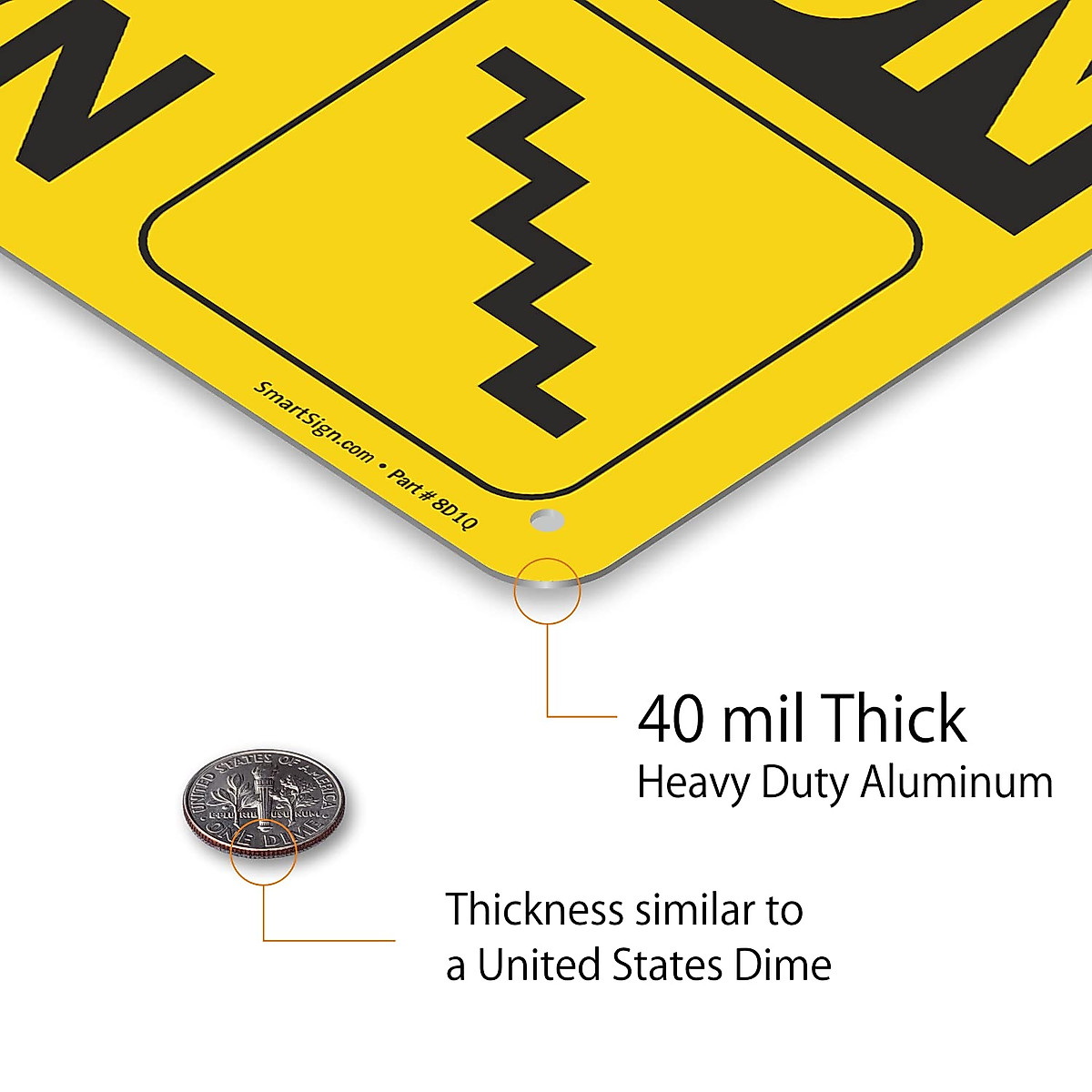 SmartSign "Caution - Step Down" Sign | 7" x 10" Aluminum