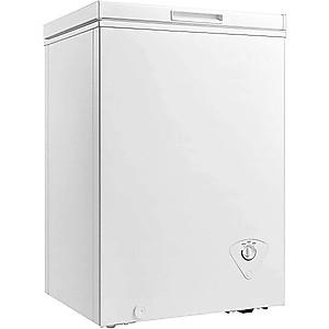 Commercial Freezer Chest freezer 3.5 CuFt 22" NSF Restaurant White Solid Flat Top w/Storage Baskets