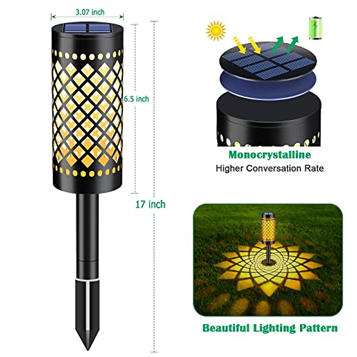 TomCare Solar Lights Upgraded Solar Lantern with Solar Pathway Lights