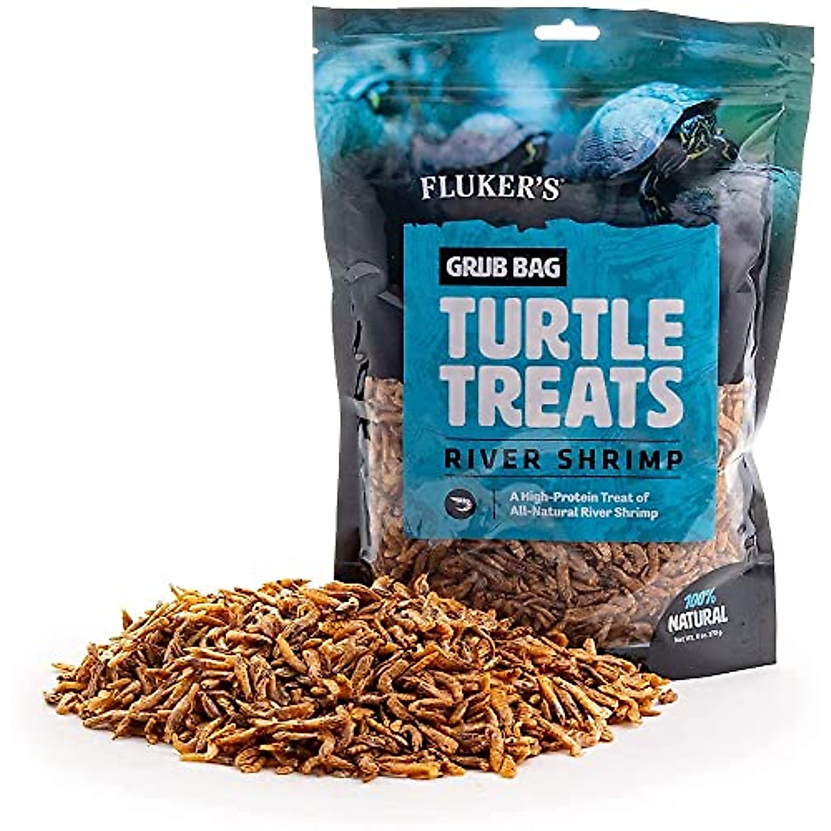 Fluker's Grub Bag Turtle Treat - River Shrimp 6oz - Includes Attached DBDPet Pro-Tip Guide