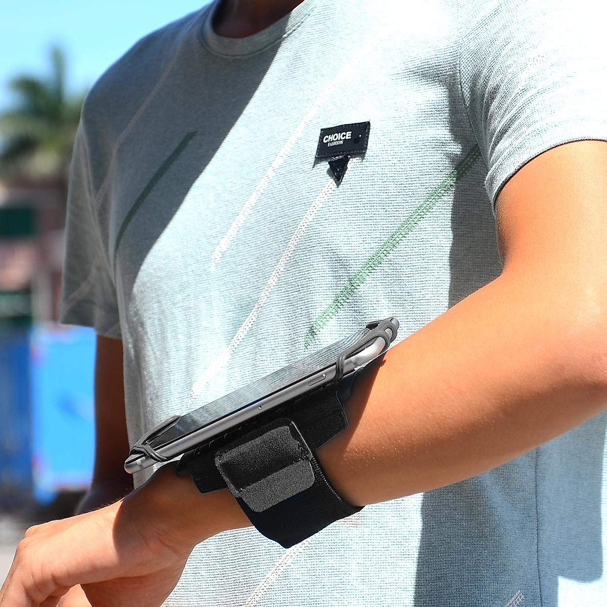 BoxWave Holster Compatible with Samsung Galaxy Z Fold 4 - ActiveStretch Sport Armband, Adjustable Armband for Workout and Running - Jet Black