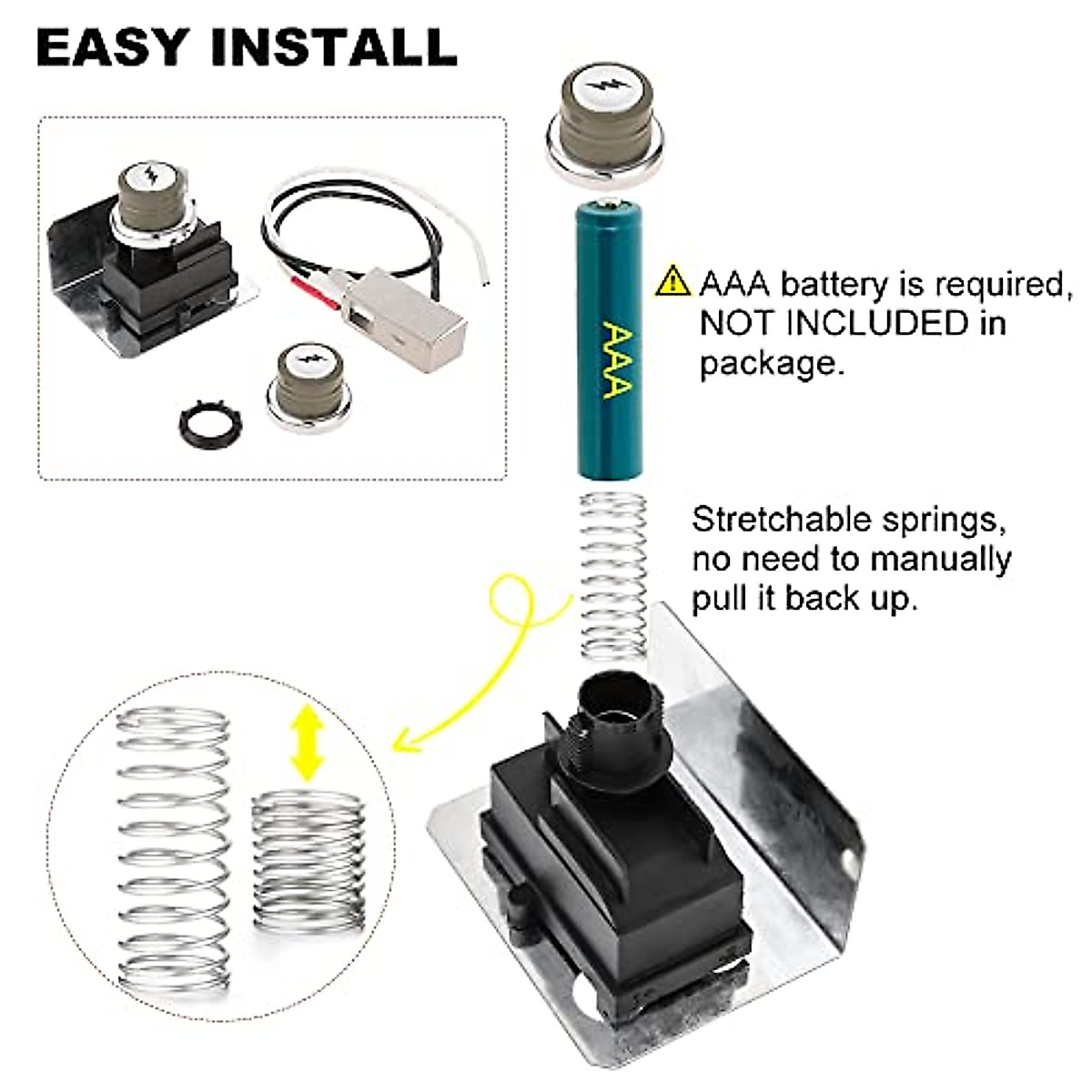 Hicello 91360 Electronic Ignitor Kit Replacement for Weber Spirit E-310, E-320 200, E-210, Spirit 300 Gas Grills, and More, with 2PCS Electronic Igniter Module