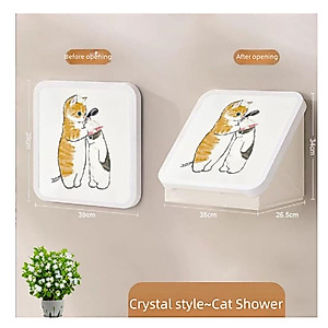 Mural storage cabinet，Bathroom Mural Clothes Folding Storage Box，Space Saving Plastic Waterproof Storage Box, Easy to Install(Maomaoxizao Shuijingkuan)