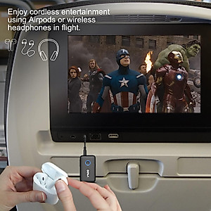 [Bluetooth Transmitter & Receiver] YMOO Bluetooth 5.3 Audio Adapter for TV/Airplane/Bluetooth Headphones/Speaker, 3.5mm Jack Aux HiFi Stereo, Dual Link AptX Adaptive, Low Latency for Flight, Travel