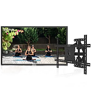 SYLVOX 43 Inch Outdoor TV, Waterproof 4K Smart TV, Supports Bluetooth Wi-Fi, Commercial Grade Equal Bezel LED TV, with Waterproof Wall Mount, Suitable for Partial Sun Areas