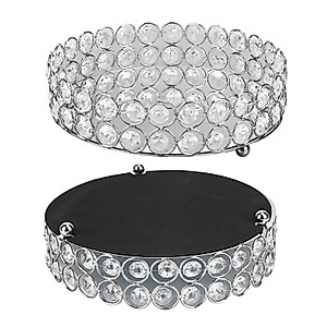 JUOPZKENN Crystal Cosmetic Makeup Tray Jewelry Trinket Tray Organizer Vanity Tray Mirrored Decorative Tray Home Deco Dressers Perfume Skin Care Tray for Christmas Brithday Gift(Silver 20cm)