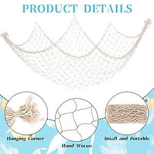 Fish Net Decor Decorative Fishing Net Decor Fish Net Decorations Ocean Fish Net Wall Decoration, Cotton Hawaiian Party Fish Net Ocean Themed Fishnet Room Party Accessory Wall Hangings