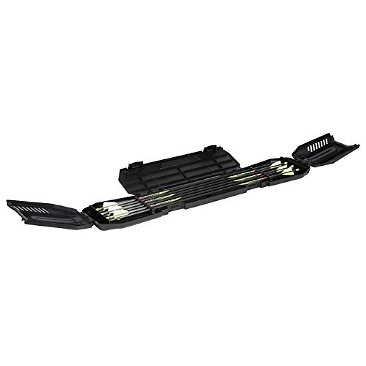 Plano Bow Max Arrow Case, Black, Archery Storage, Holds 6 Arrows Up To 32.75 in. Long, Internal Storage for Arrowheads, Fletchings and More, Resists Crushing and Scratches