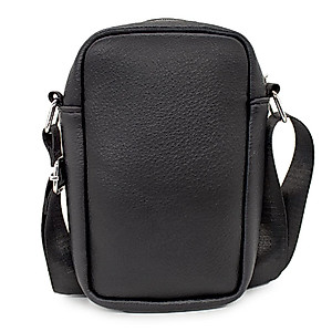 Disney Bag, Cross Body, Disney Signature Text Logo Embossed Black, Vegan Leather