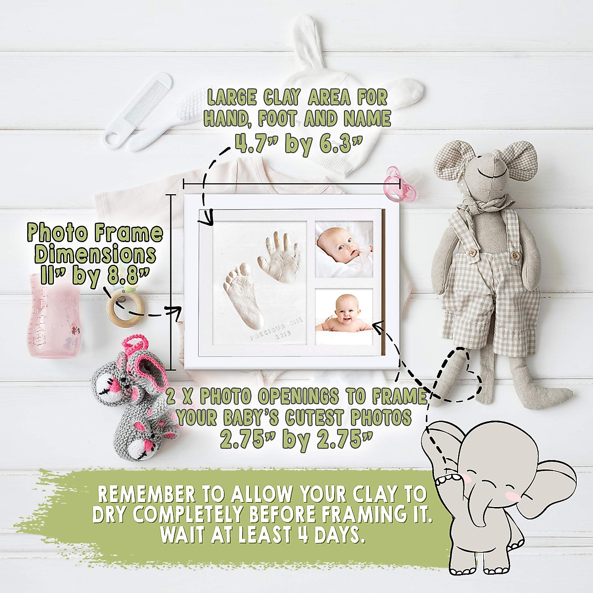 Baby Handprint Footprint Keepsake Kit and Baby Ornament Kit Bundle - Christmas Bundle For Newborn, Infants and New Parents
