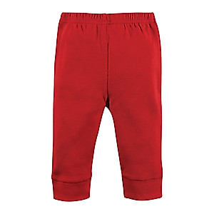 Hudson Baby Unisex Baby Cotton Pants and Leggings, Gold Heart Plaid, 6-9 Months