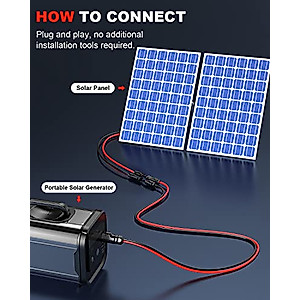 ELECTOP 2 Pin Power Industrial Circular Connector to Solar Panel Cable, 10AWG Solar Extension Cable with Female and Male Connector Adapter for Forrest River RV Solar Ports and Solar Panel Suitcase