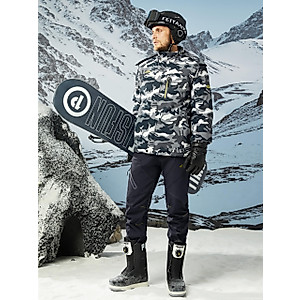 MAGCOMSEN Winter Pants Men Fleece Lined Pants Warm Pants Waterproof Pants Ski Pants Snow Pants Hiking Pants Tactical Pants Black