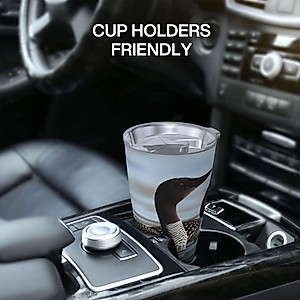 NONHAI 20 oz Tumbler with Straw Lid Vacuum Insulated Cup Stainless Steel Water Bottle Loon Birds Travel Mug Double Walled Vacuum Thermal Cups for Hot and Cold Drinks