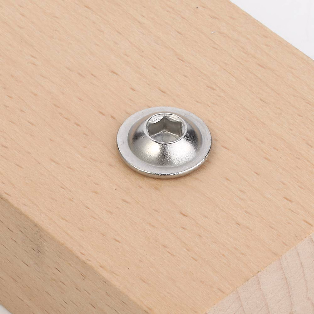 M5 x 16mm Flanged Button Head Socket Cap Screws, 304 Stainless Steel 18-8, Full Thread, Allen Socket Drive, 50 PCS