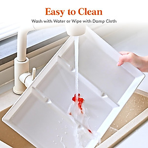 Lifewit Serving Tray Divided for Party Supplies, 4 PCS 15" x 10" Plastic Platters for Serving Food, White Reusable Tray for Veggie, Snack, Fruit, Cookies, Desserts in Kitchen/Pantry