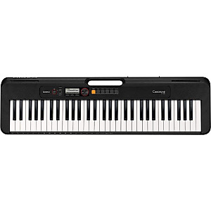 Casio CT-S200 61-Key Digital Piano Style Portable Keyboard, 48 Note Polyphony and 400 Tones, Black with Headphones