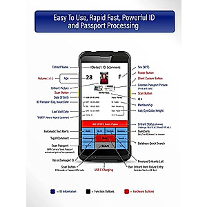 IDetect Quantum Edge Age Verification ID Scanner for Bars and Clubs - Passport, ID and Drivers License Reader - Includes Handheld Scanner, Outer Carry Case, & Accessories - Stops Unwanted IDs (V2)