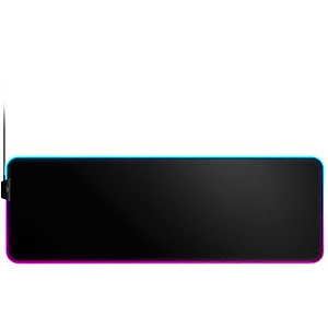 SteelSeries Gaming Mouse Pad 2 Zone RGB Illumination 9cm x 30cm x 0.4cm QcK Prism Cloth XL Black
