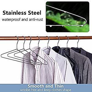 Amber Home Heavy Duty Metal Shirt Coat Hangers 30 Pack, Stainless Steel Clothes Hanger with Polished Chrome, 17 Inch Silver Metal Wire Hanger