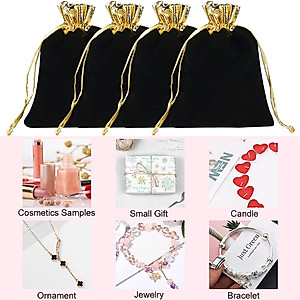 Shintop Velvet Bags, 5x7inch Velvet Jewelry Bags 10pcs Drawstring Gift Pouches for Wedding Favor Christmas (Black)
