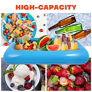Hemoton 2pcs 30 Cooler for Party Buffet Pallet Party Salad Cooler Ice Chilled Server Inflatable Bar Coolers Beverage Cooler Inflatable Cooler Inflatable Drink Serving Tray Pool White Food