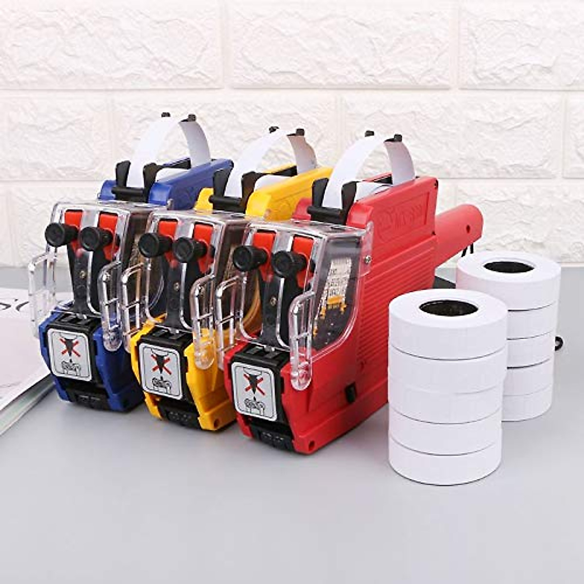 ZEERKEER Price Gun Label, 10 Rolls 5000 pcs White Price Gun Stickers for MX-6600 Pricing Gun, Can Print 2 Lines, 10 Digits On A Line（White