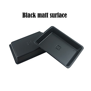 100 pcs Mini 2.95"x2.16" Dipping Sauce Dishes, Plastic Disposable Rectangular Black Soy Sauce Plate Set, Condiment Serving tray, Seasoning Platter, Appetizer Bowel -for Sushi Mustard Vinegar Soy BBQ