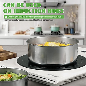 LELE LIFE 10 Pack 5 Sizes Stainless Steel Food Containers with Lids- 240/370/605/835/1200ml - Nesting Stainless Steel Food Storage Containers for Leftovers, Lunch Box, Snacks, Camping, Picnic (10PCS)