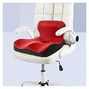 Leonnn Shape Memory Foam Orthopedic Cushion Comfort Ergonomic Design Back Coccyx Pillow Compatible WithCar Seat Office Chair (Color : Yellow)