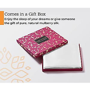 100% Mulberry Silk Pillowcase for Hair and Skin Health, Hidden Zipper, 22 Momme, Both Sides Smooth, Breathable and Natural, Machine Washable, Sleep Mantra (King, Pure White)