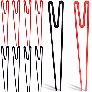 8 Pairs Training Chopsticks for Kids 9 Inches Plastic Chopsticks Reusable Non-Slip Chop Sticks(Black, Red)