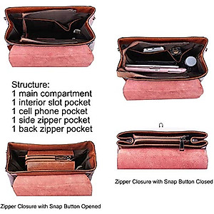 ACOMOO Women's Women's Leather Bag Wallet Daily Leisure Travel Small Backpack (Brown)