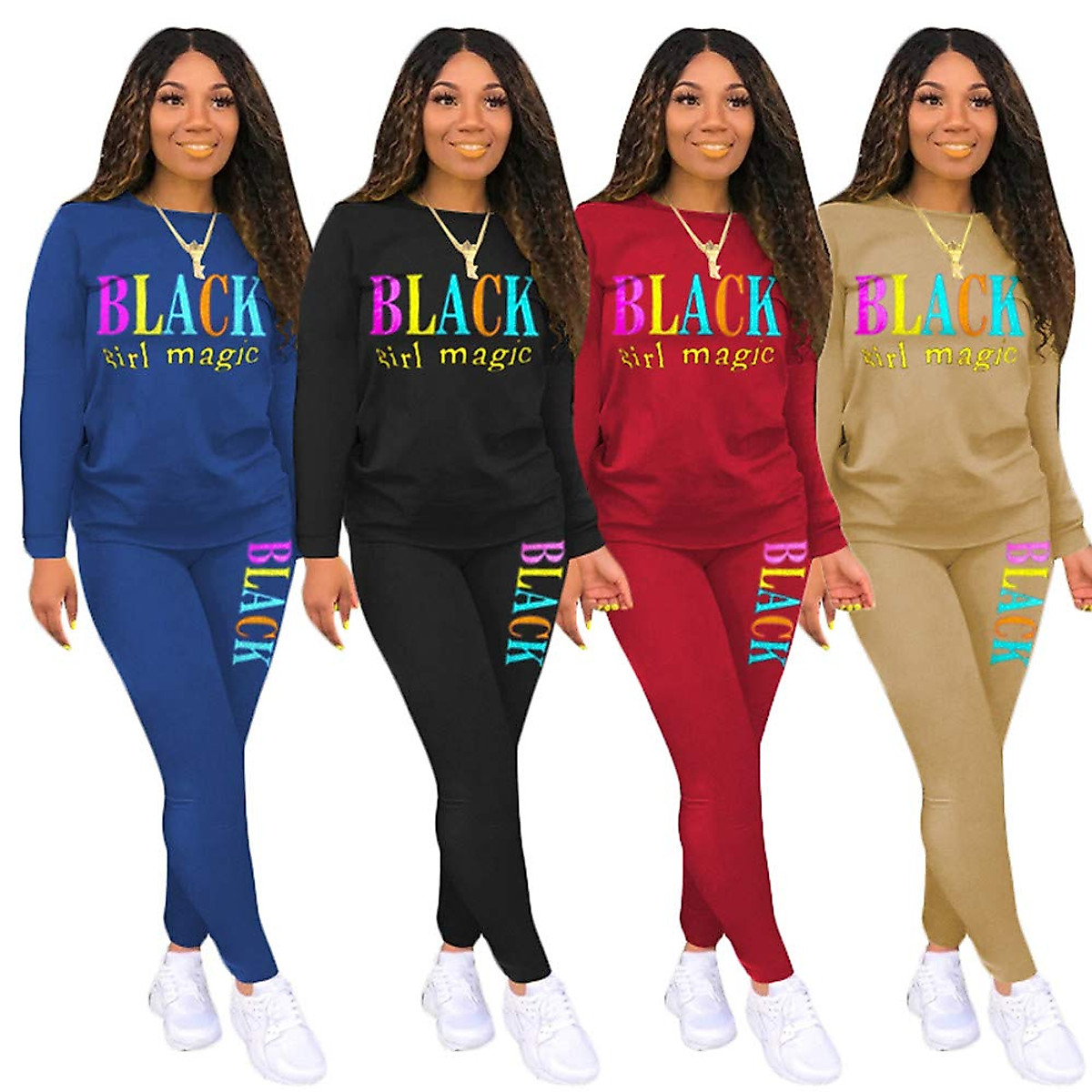 Remelon Women Two Piece Outfits Sweatsuit - Casual Long Sleeve Pullover Top Bodycon Pants Sets Loungewear Tracksuits