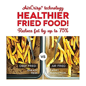 DASH Deluxe Electric Air Fryer + Oven Cooker with Temperature Control, Non-stick Fry Basket, Recipe Guide + Auto Shut Off Feature, 1700-Watt, 6 Quart - Black