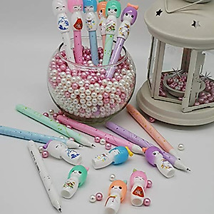 Baby bells Cartoon Small Fresh Japanese Doll colored gel pens, writing 0.38mm black ink roll pen (12PCS)