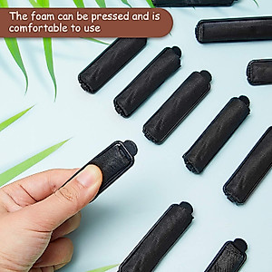 WILLBOND 40 Pieces Satin Hair Rollers - Sponge Curlers for Soft Waves, Flexible Styling, Black Hair and Hairdressing