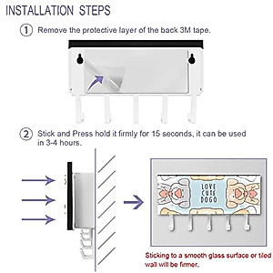 Cat Summer Seamless Pattern Rack Organizer with 5 Hooks Wall Bathroom Kitchen Shelf Rack Multifunctional Storage Shelf