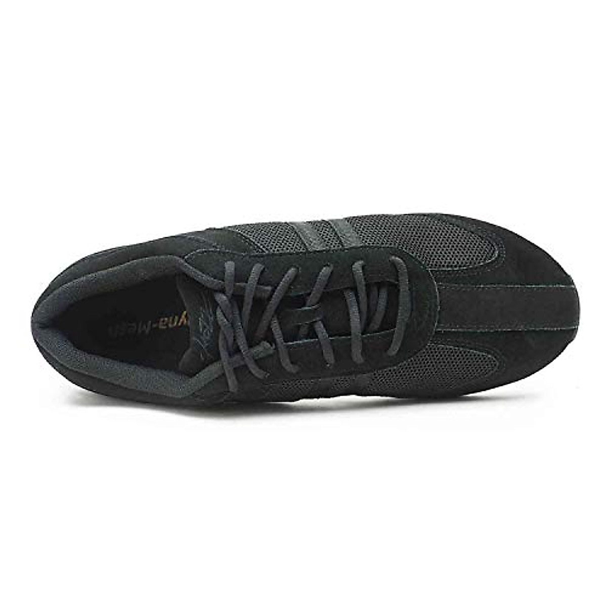 Skazz by Sansha Women's Dance Studio Exercise Sneakers Suede Rubber Split-Sole DYNA-MESH, Black, 13.5 M US