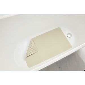 Rubbermaid Commercial Products Bath Tub and Shower Mat, Safti-Grip Non-Slip Bathroom Mat for Shower/Bathtub with Suction Cups, Machine Washable, 28-Inch X 16-Inch, Large, White