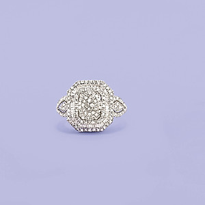 Ross-Simons 1.00 ct. t.w. Round and Baguette Diamond Multi-Level Ring in Sterling Silver. Size 7