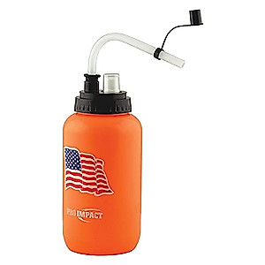 Pro Impact Squeezable Water Bottle with Bendable Long Straw and Spray cap - LDPE BPA Free Plastic - Hydration for Baseball Hockey Gym MMA Yoga Boxing Cycling Softball Football Lacrosse (35.5 Oz.)