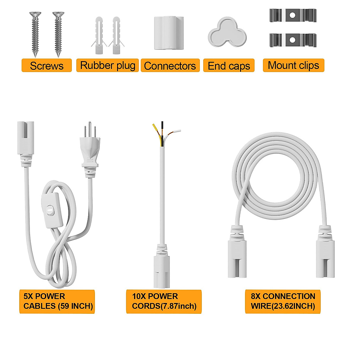 ONLYLUX 8Ft LED Shop Light Fixture - 120W 17500LM T8 Shop Lights for Garage, 6000K Linkable 8 Foot Led Shop Lights V Shape Linkable Garage Lights, High Output Clear Cover Plug and Play (10 Pack)