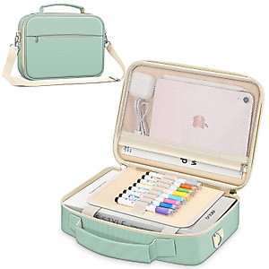 FINPAC Large Bible Cover w/Shoulder Strap, Carrying Book Case Church Bag Bible Protective w/Pen Slots and Zippered Pocket, Perfect Gift for Kids Girls Women (Light Green)