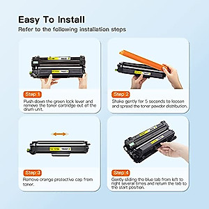 E-Z Ink Pro Compatible TN227 TN-227 Toner Cartridge Replacement for TN227 TN-227 TN227BK High Yield TN223 TN-223 Compatible with HL-L3290CDW HL-L3210CW MFC-L3750CDW MFC-L3710CW Printer (4 Pack)