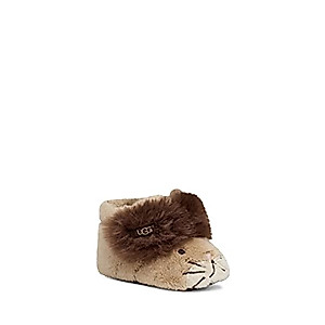 UGG Unisex-Baby Bixbee Lion Stuffie Boot, Sand/Chocolate, 4-5 Toddler