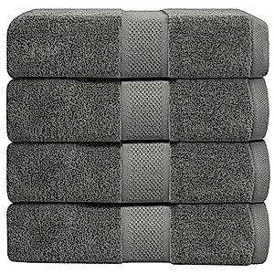 Oakias Grey Bath Towels – 4 Pack – 27 x 54 Inches – Highly Absorbent, 600 GSM Fluffy & Soft Luxury Bath Sheets
